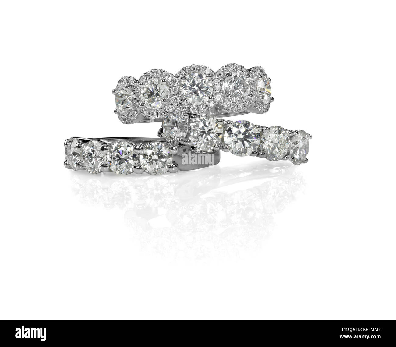 Diamond Ring Stack and grouping Stock Photo - Alamy