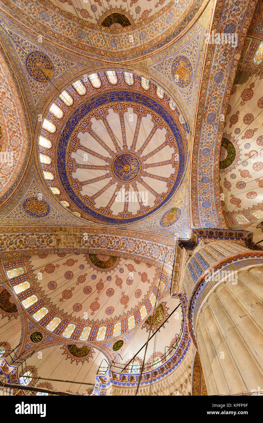 Ceiling decoration in the Blue Mosque. Istanbul. Turkey Stock Photo - Alamy