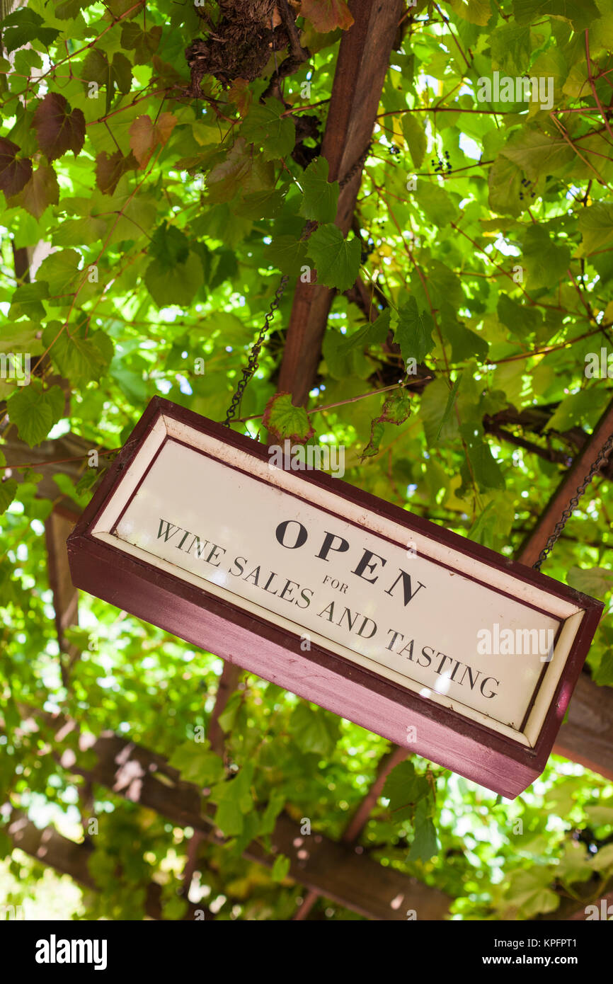 Australia, Barossa Valley, Angaston, wine tasting room sign Stock Photo ...