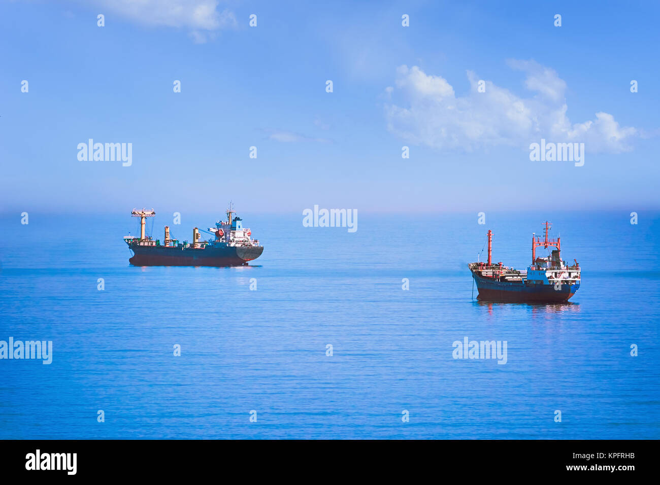 Cargo Ships in the Sea Stock Photo - Alamy
