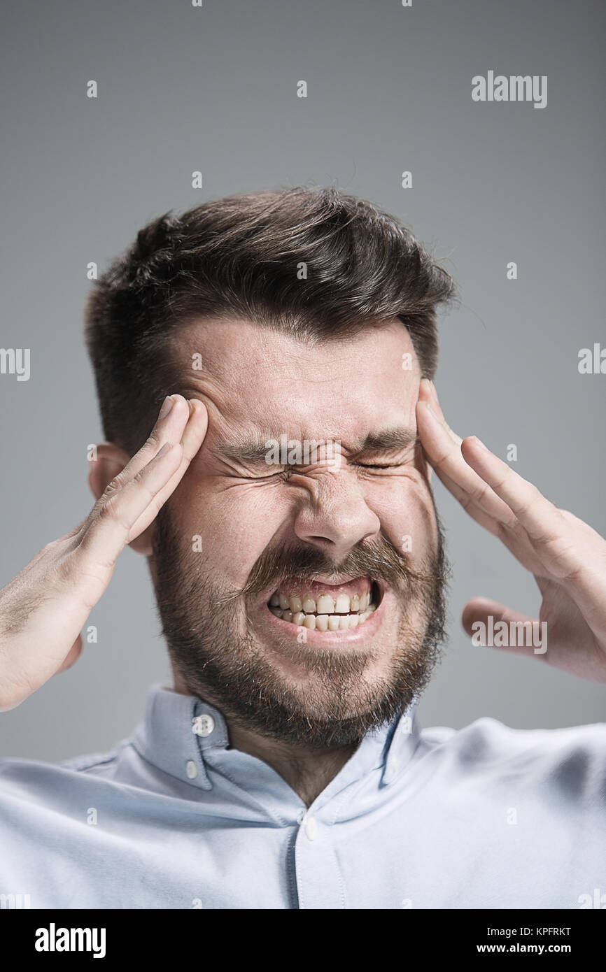 Close up face of desperate man Stock Photo - Alamy