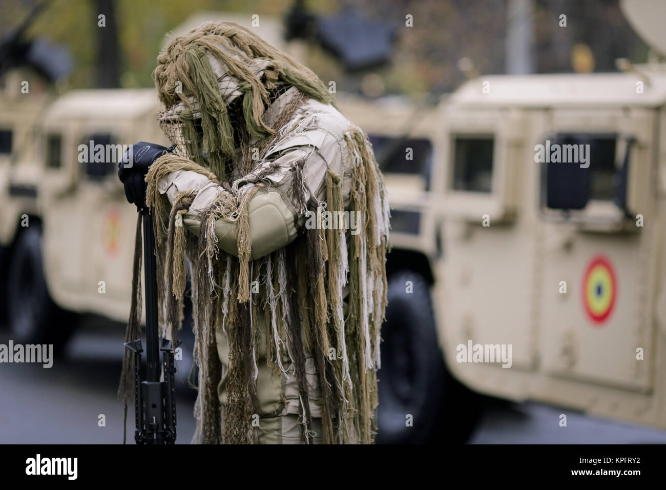 Romanian army sniper takes part at a military parade Stock Photo - Alamy