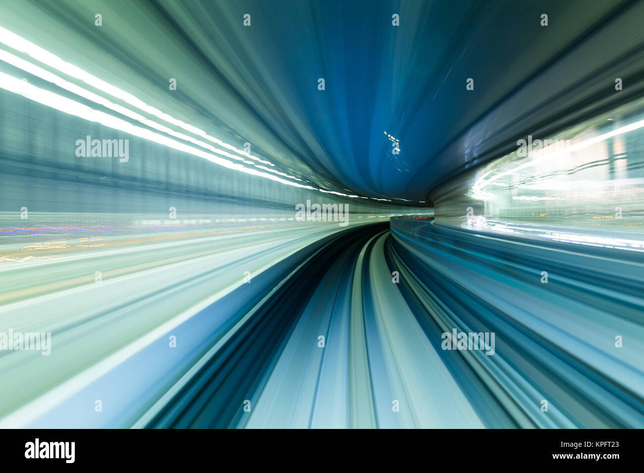 Speedy train moving in tunnel Stock Photo - Alamy