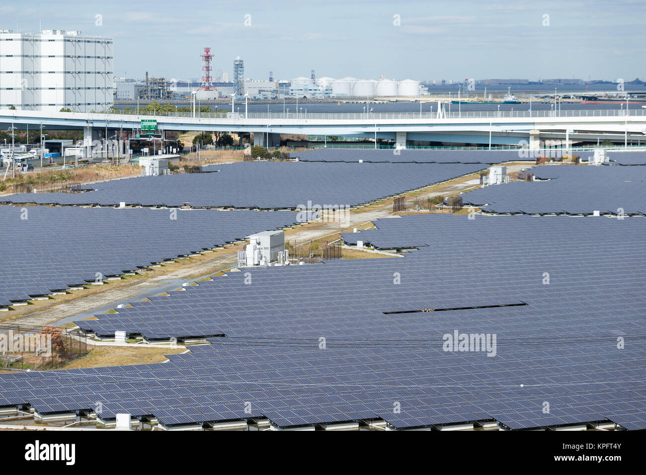 Solar panel plant Stock Photo - Alamy