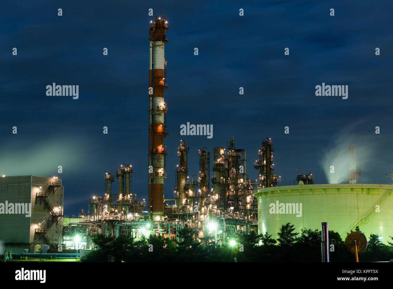 Industrial Factory working at night Stock Photo - Alamy