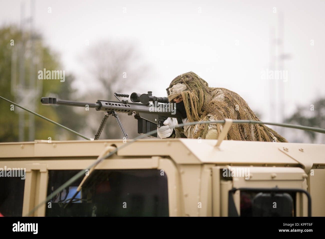 Romanian army sniper takes part at a military parade Stock Photo - Alamy