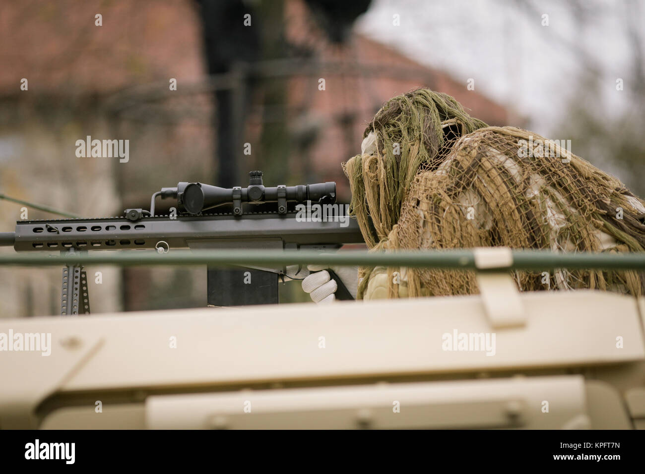 Romanian army sniper takes part at a military parade Stock Photo - Alamy