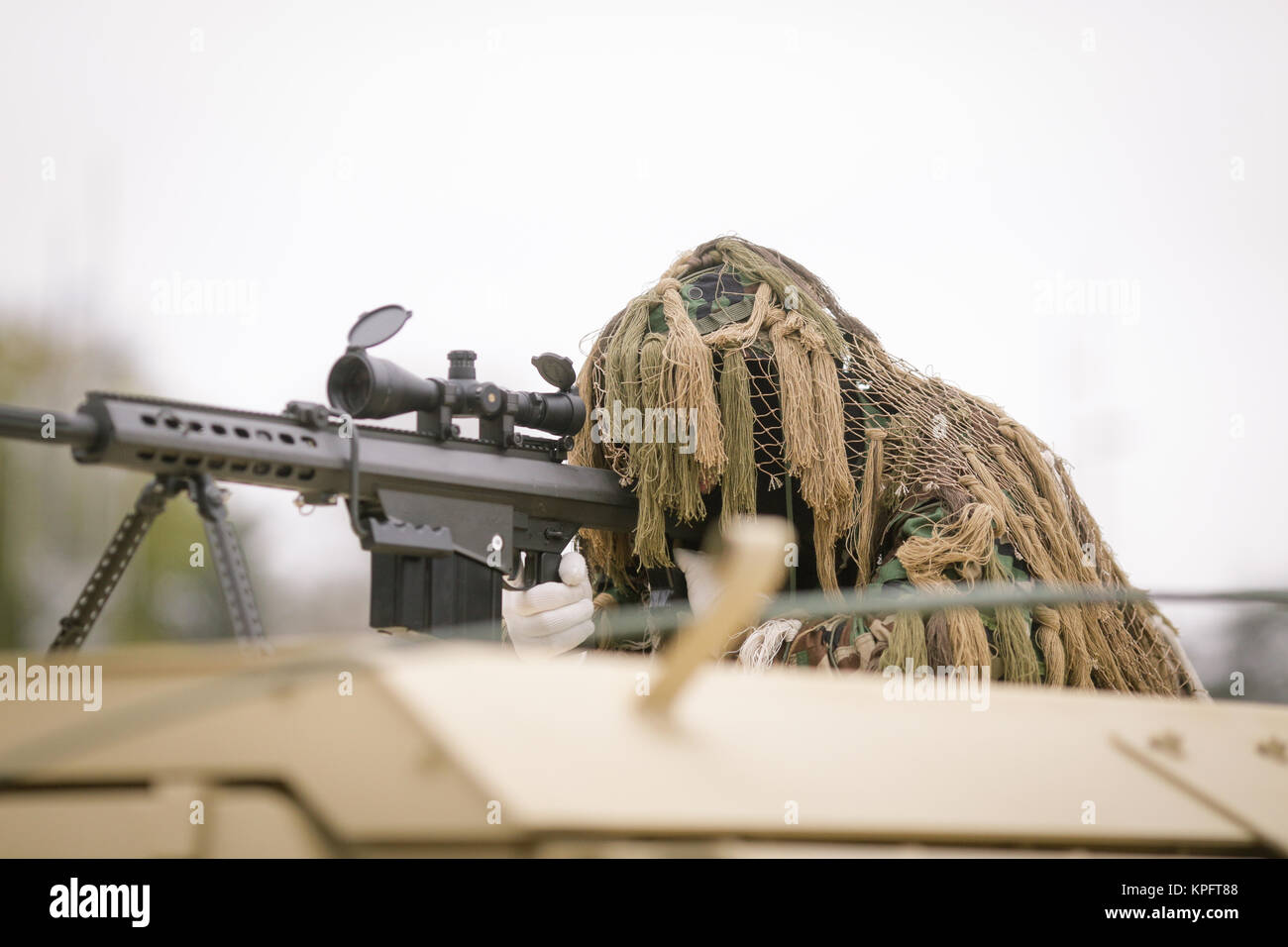 Romanian army sniper takes part at a military parade Stock Photo - Alamy
