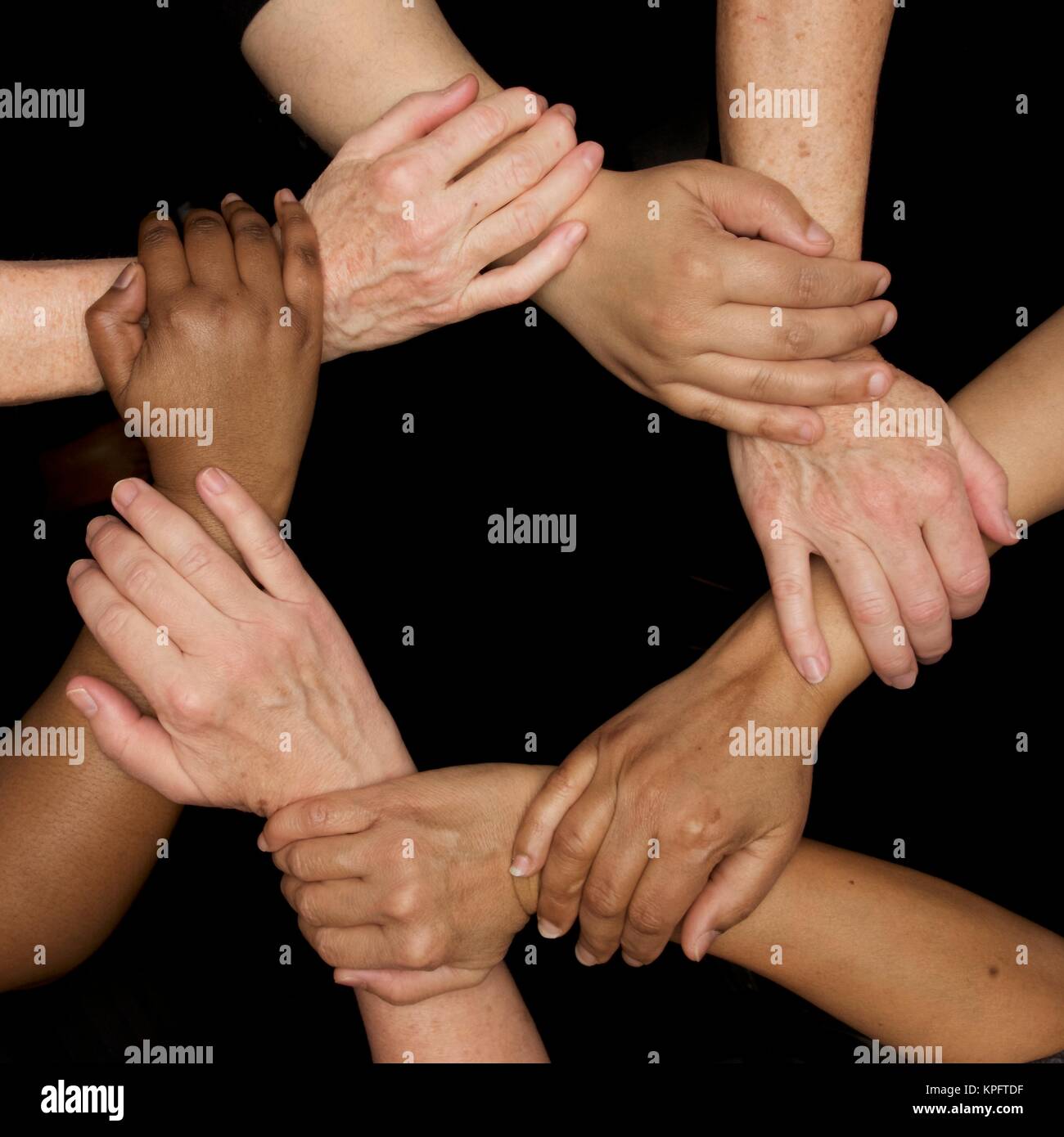 hands of many colors unite in harmonious diversity and heart felt team ...