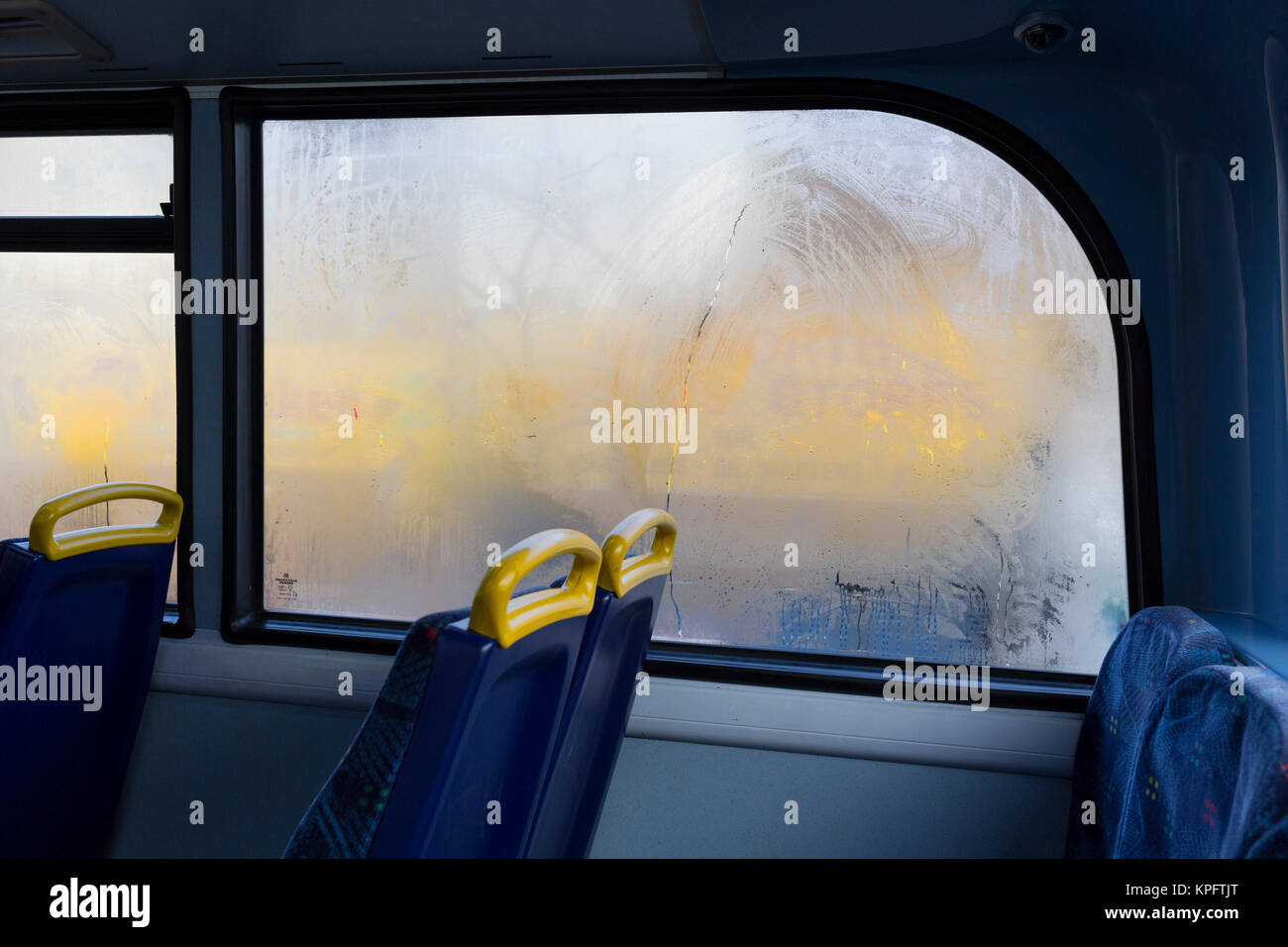 Steamed up bus window hi-res stock photography and images - Alamy