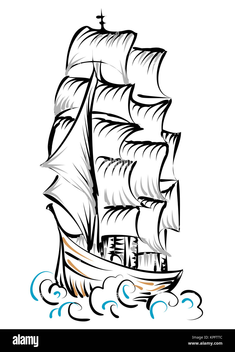Antique ship illustration hi-res stock photography and images - Alamy
