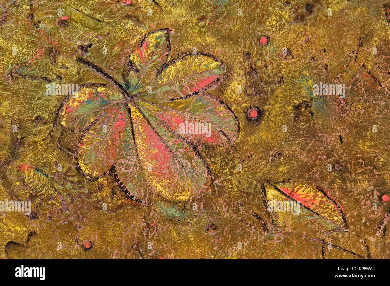 Leaf pattern in wallpaper, Old Havana, Cuba Stock Photo - Alamy