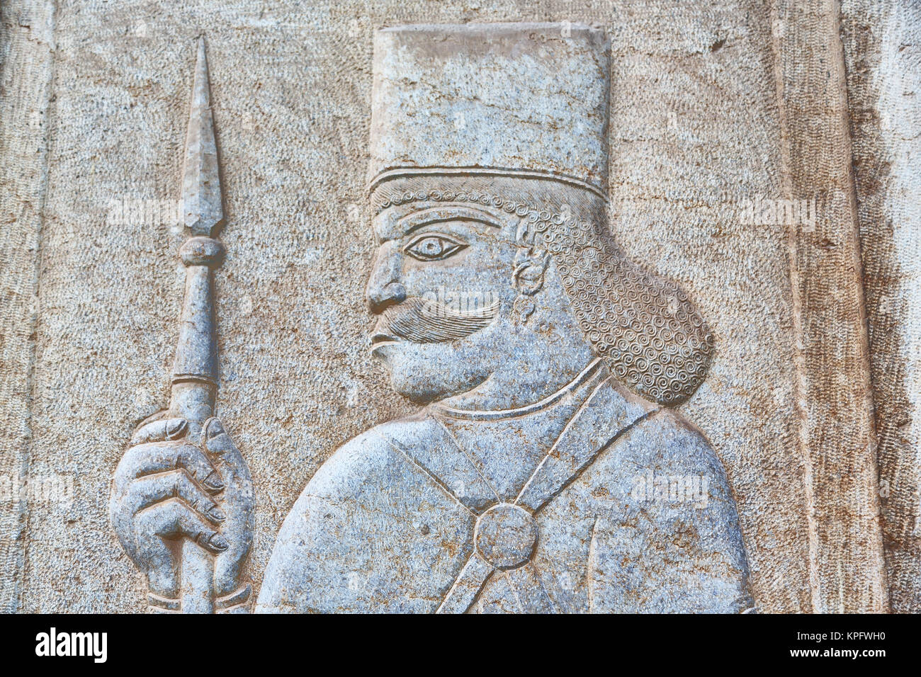 in iran the bas relief of an antique warrior Stock Photo - Alamy