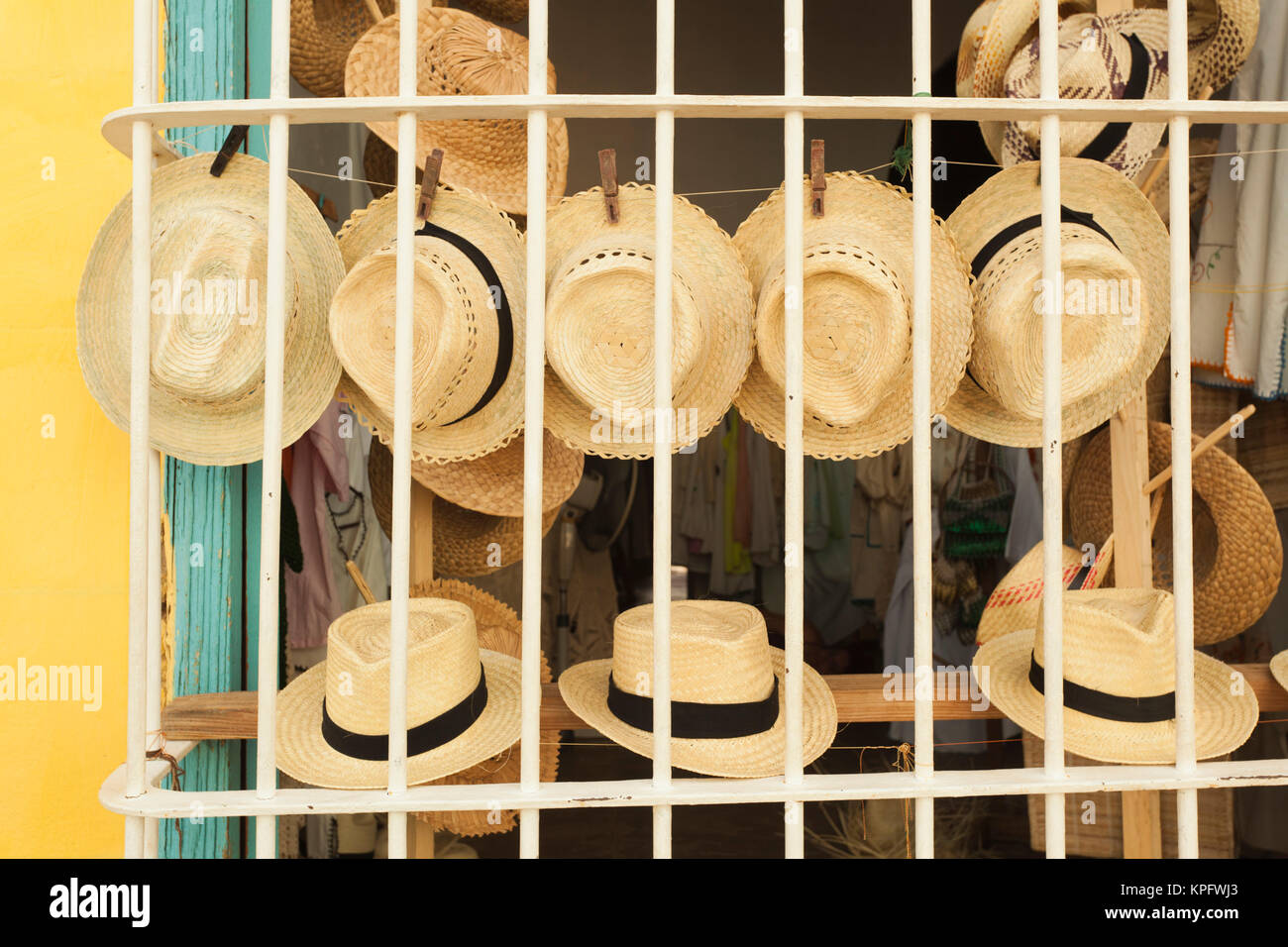 Cuba, Sancti Spiritus Province, Trinidad, Cuban Souvenirs, straw hats ...