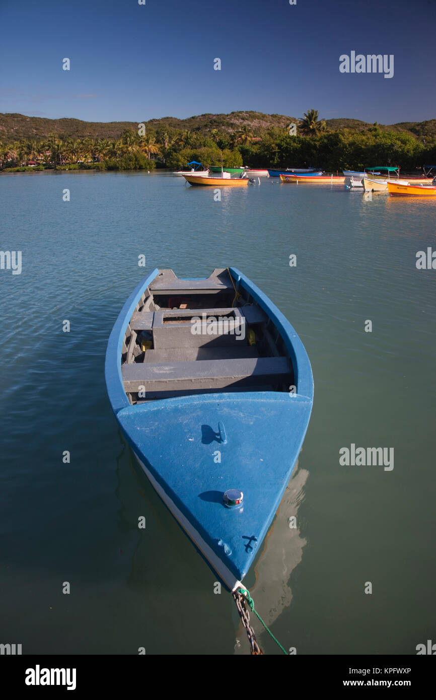 Puerto Rico, South Coast, Guanica, Bahia de la Ballena bay, boats Stock ...