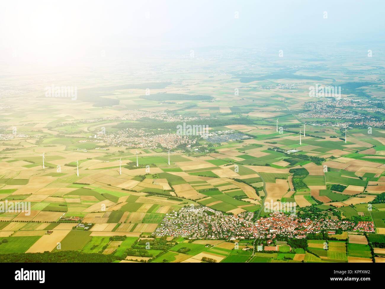 Aerial view of villages and fields in Germany Stock Photo - Alamy