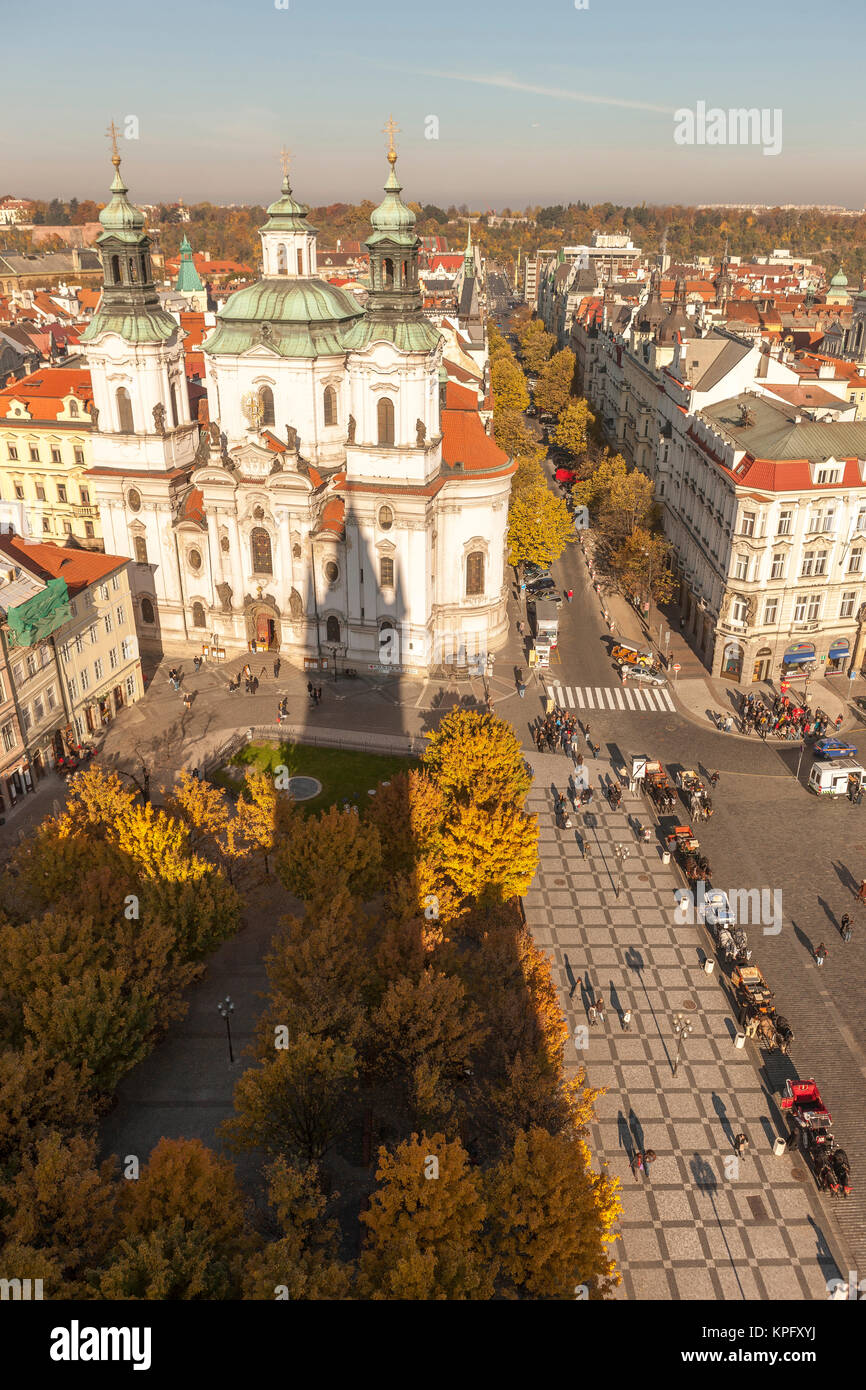 Birds eye View of Old Town Square. Prague. Czech Republic Stock Photo ...