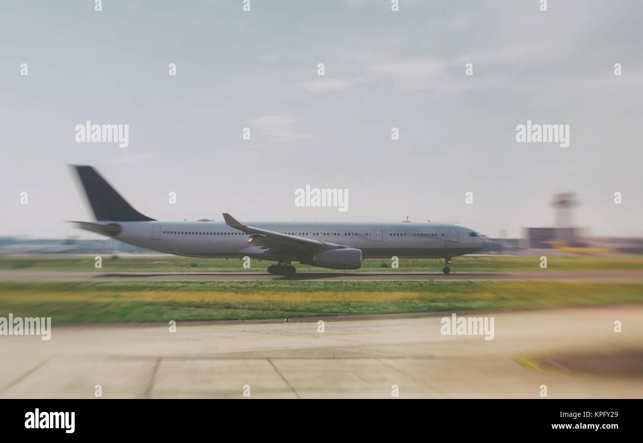 Big plane is preparing to take off Stock Photo - Alamy