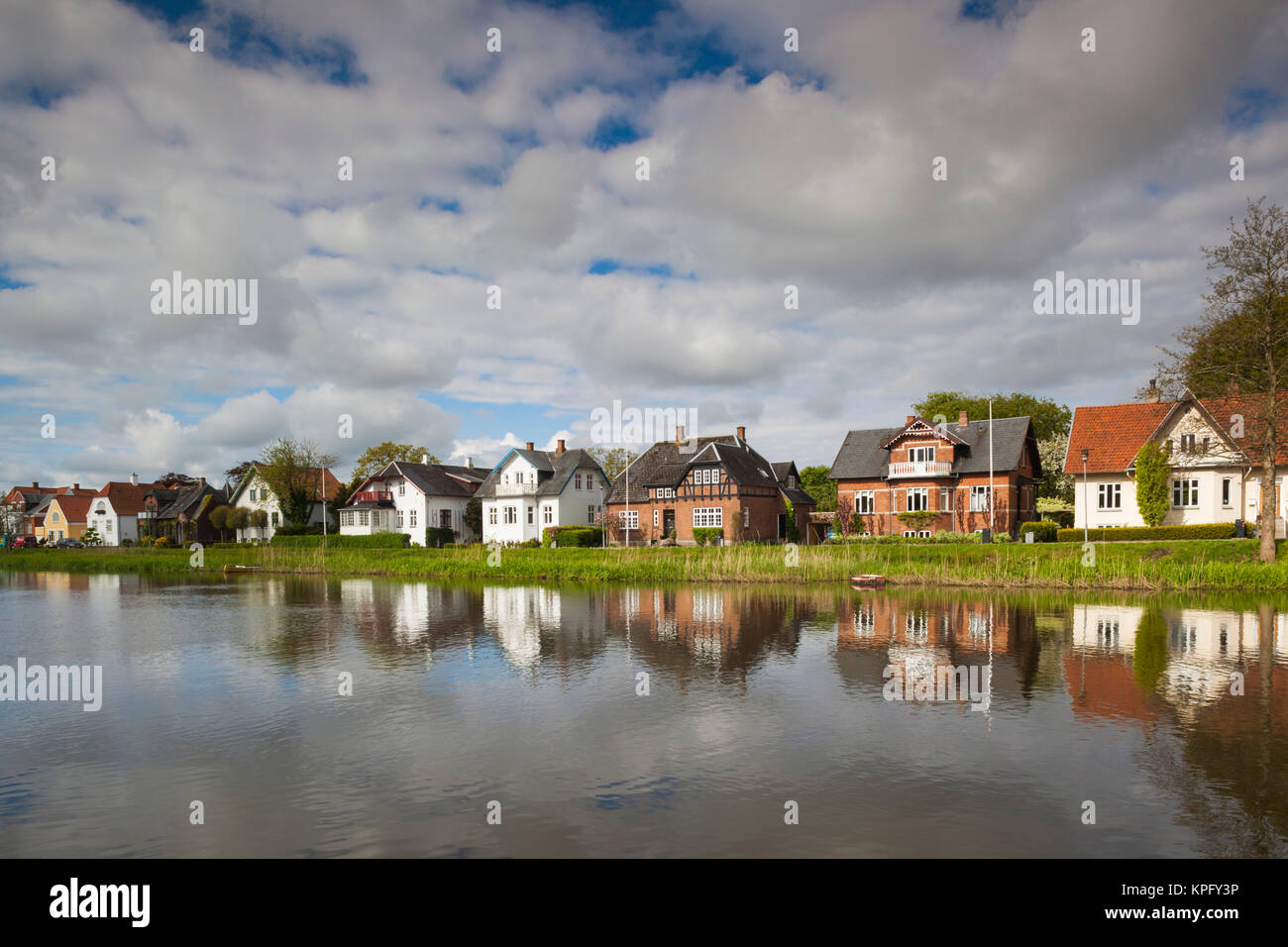Denmark, Jutland, Ribe, buildings by the Ribe River Stock Photo - Alamy