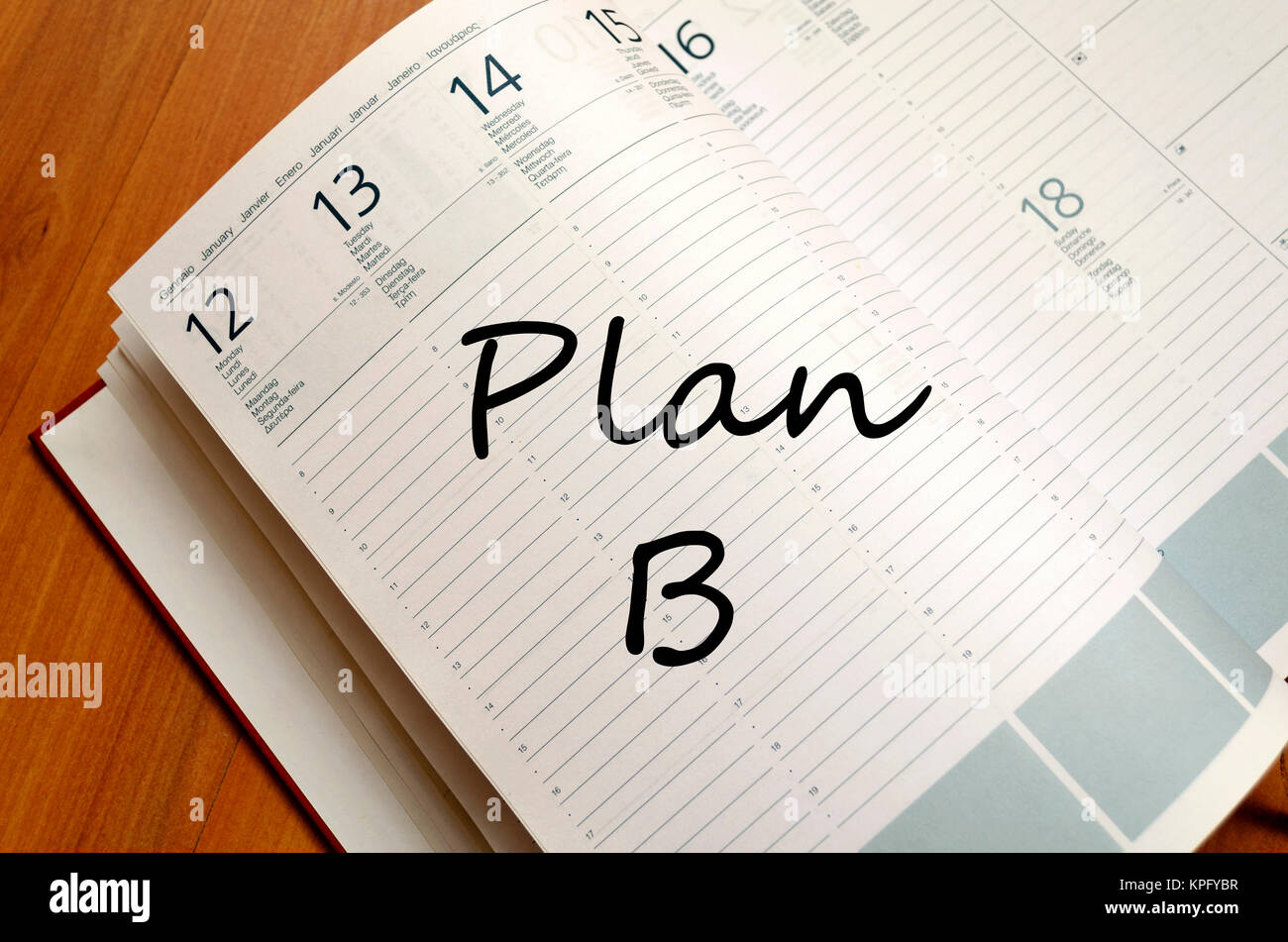 Plan b write on notebook Stock Photo - Alamy