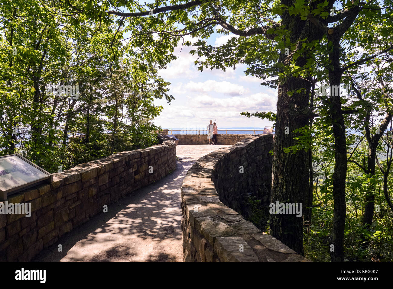 Brown Mountain overlook off the Blue Ridge Parkway in North Carolina. A ...