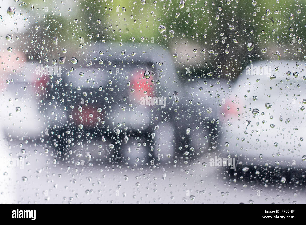 Traffic,Rain Drop on the window,in car Stock Photo - Alamy