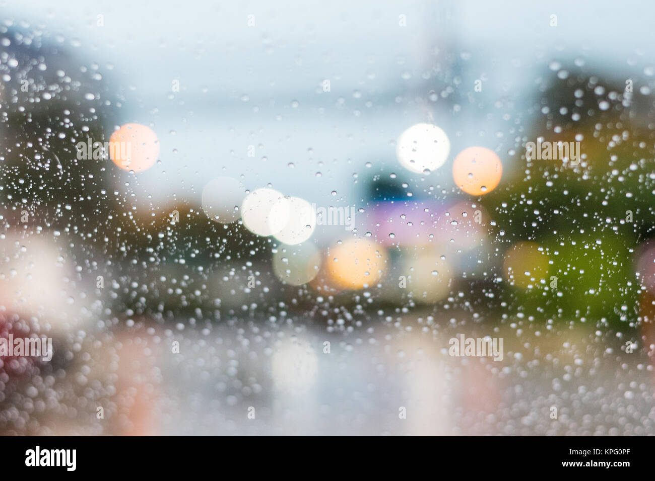 Traffic,Rain Drop on the window,in car Stock Photo - Alamy