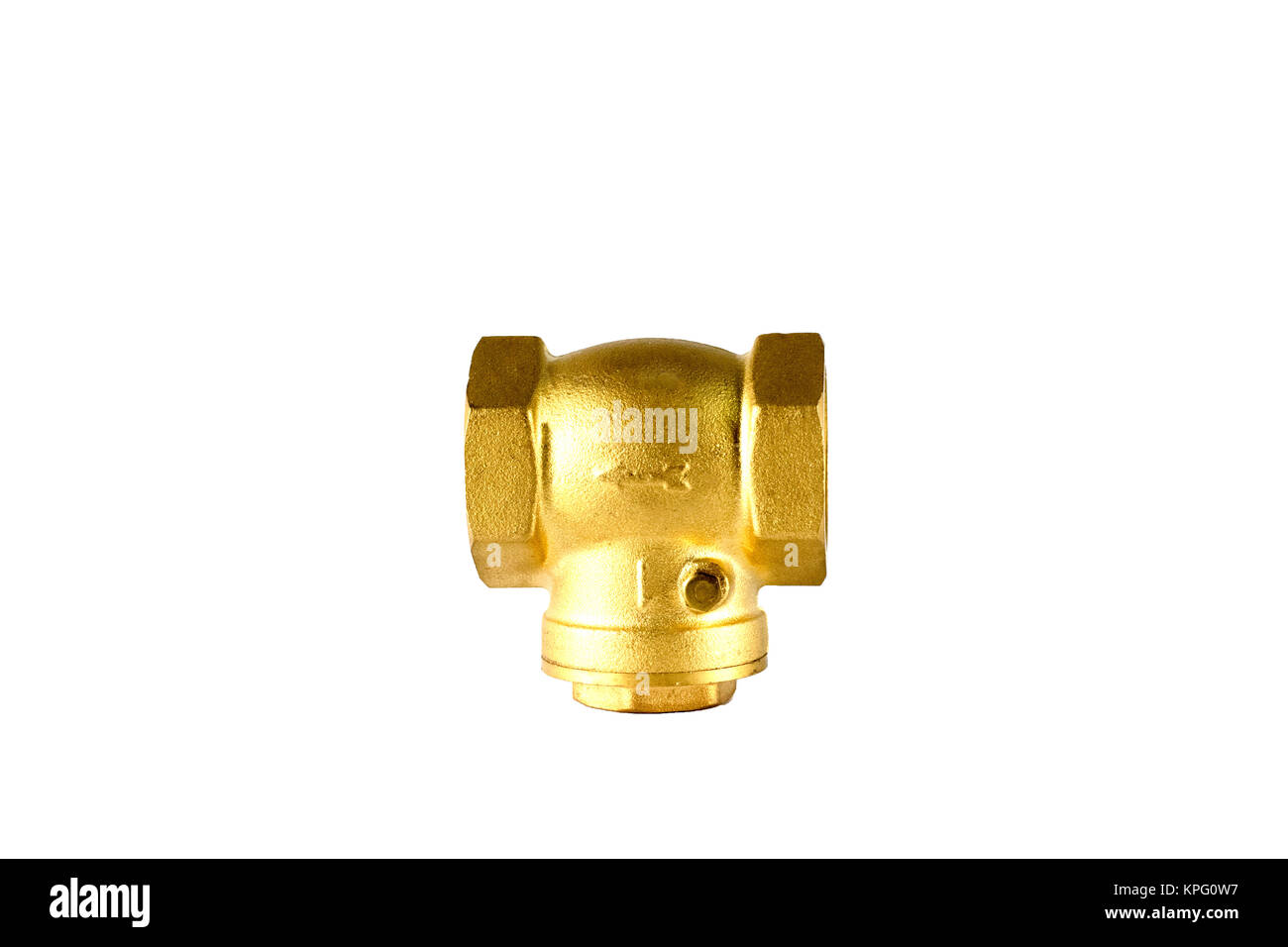 brass three way ball valve,isolated on white background Stock Photo - Alamy