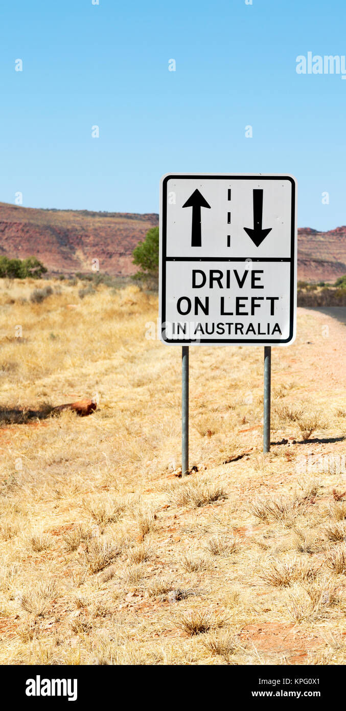 in australia the sign of drive on left like concept of safety Stock ...