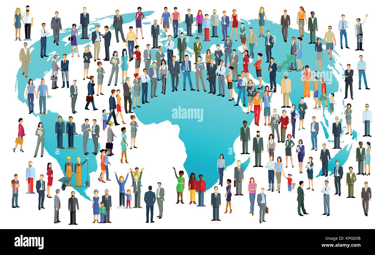 World Population International, illustration Stock Vector Image & Art ...