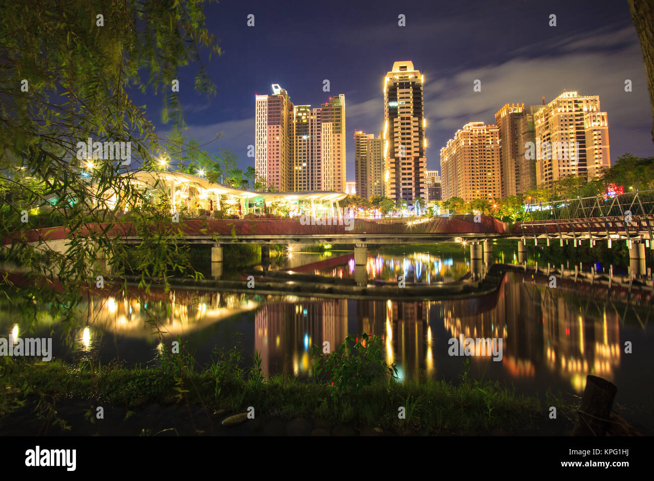 Night view of Taichung cyit, Taiwan Stock Photo - Alamy