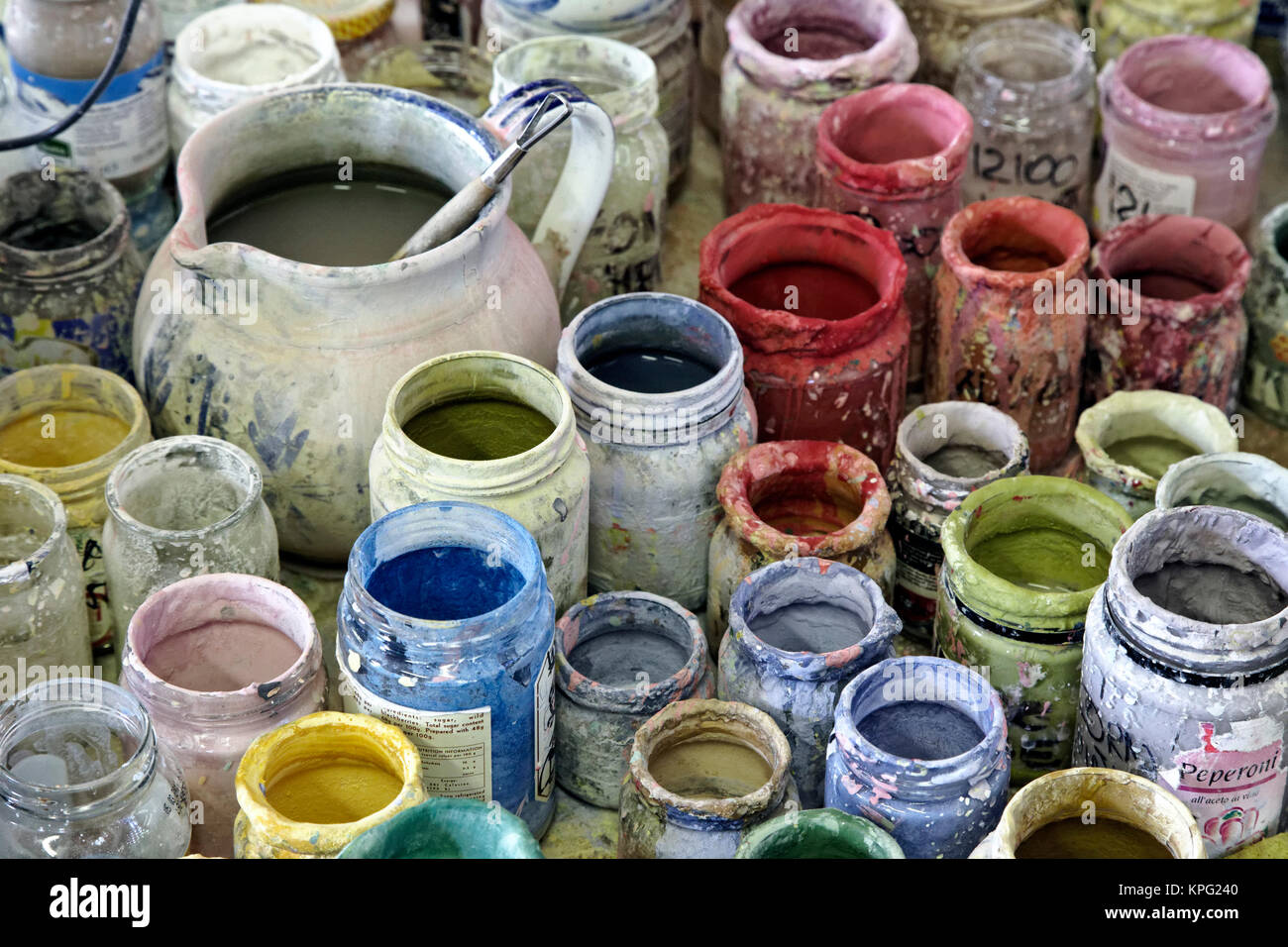 Artist's paints, Tuscany, Italy Stock Photo - Alamy