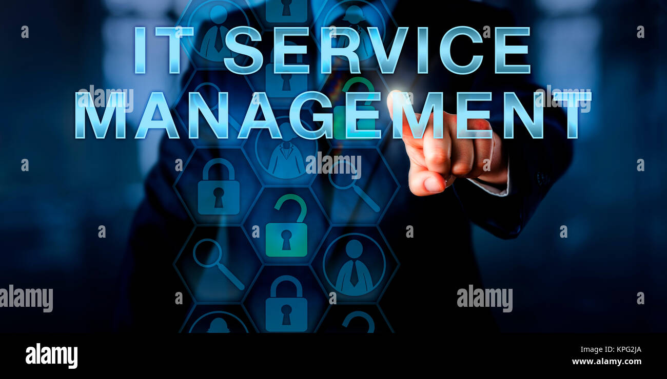 Manager Pushing IT SERVICE MANAGEMENT Stock Photo - Alamy