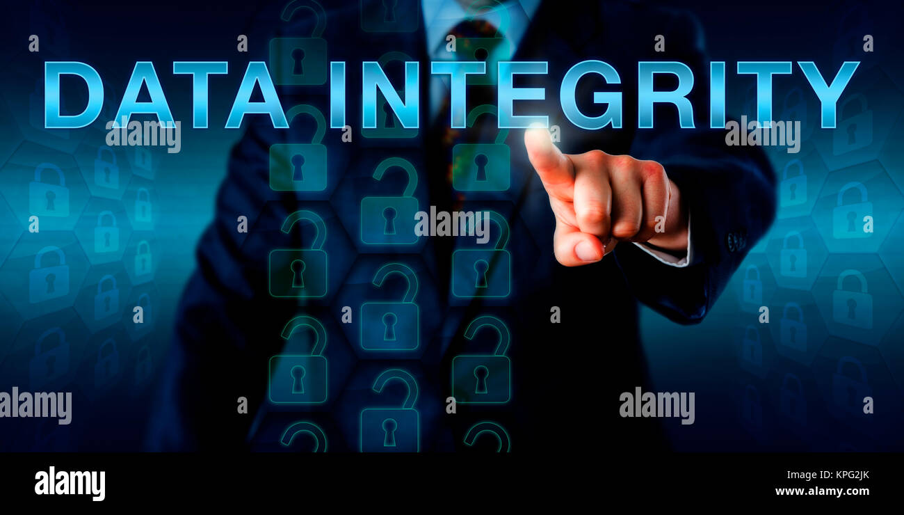 IT Manager Pushing DATA INTEGRITY Stock Photo - Alamy