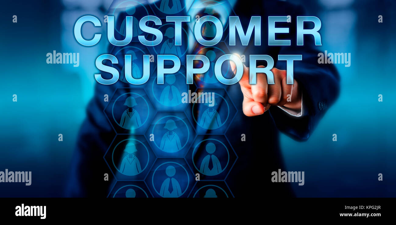 Businessman Touching CUSTOMER SUPPORT Stock Photo - Alamy