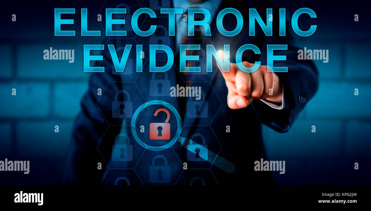 Forensics Expert Pressing ELECTRONIC EVIDENCE Stock Photo - Alamy