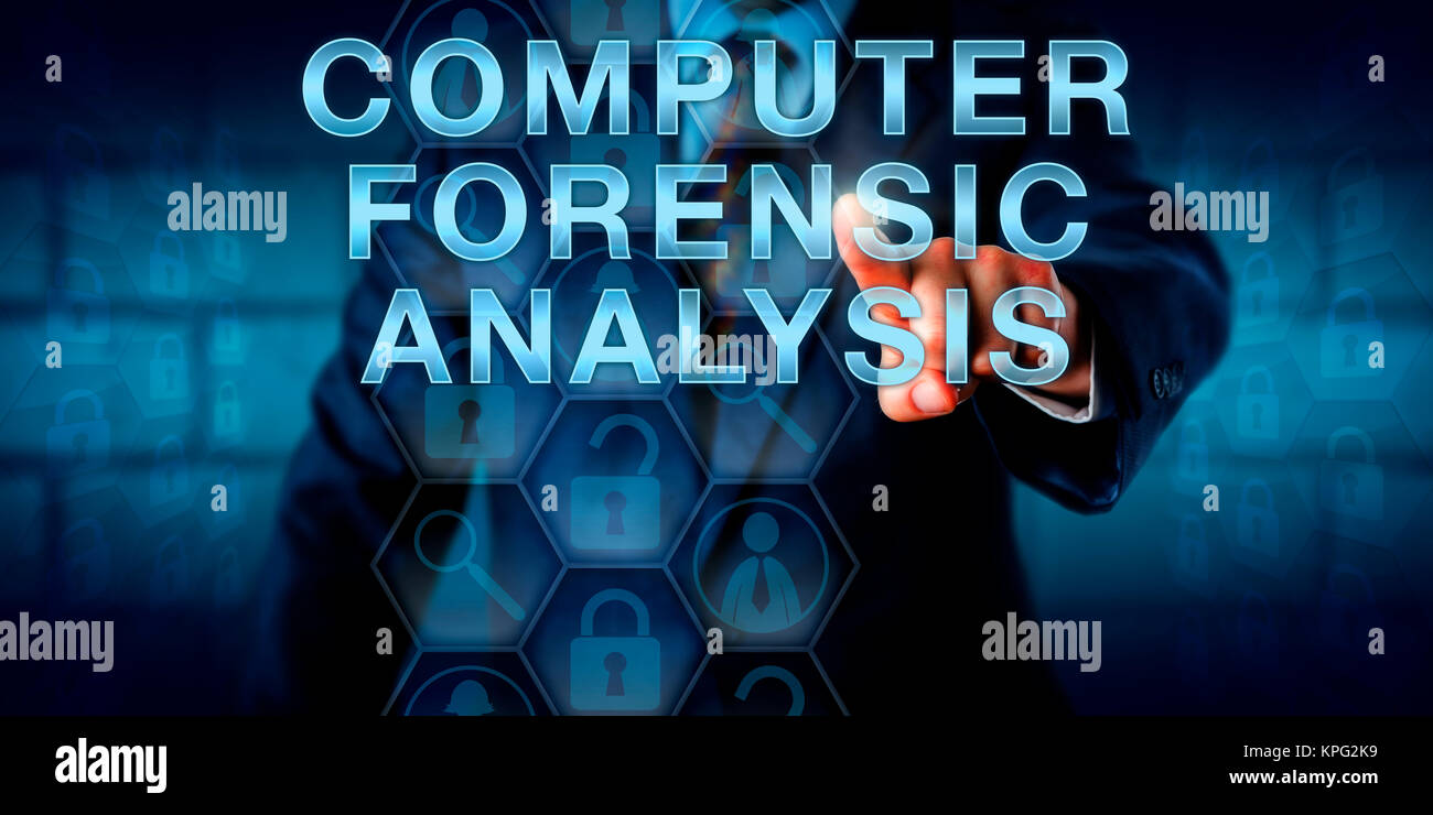 Examiner Touching COMPUTER FORENSIC ANALYSIS Stock Photo - Alamy
