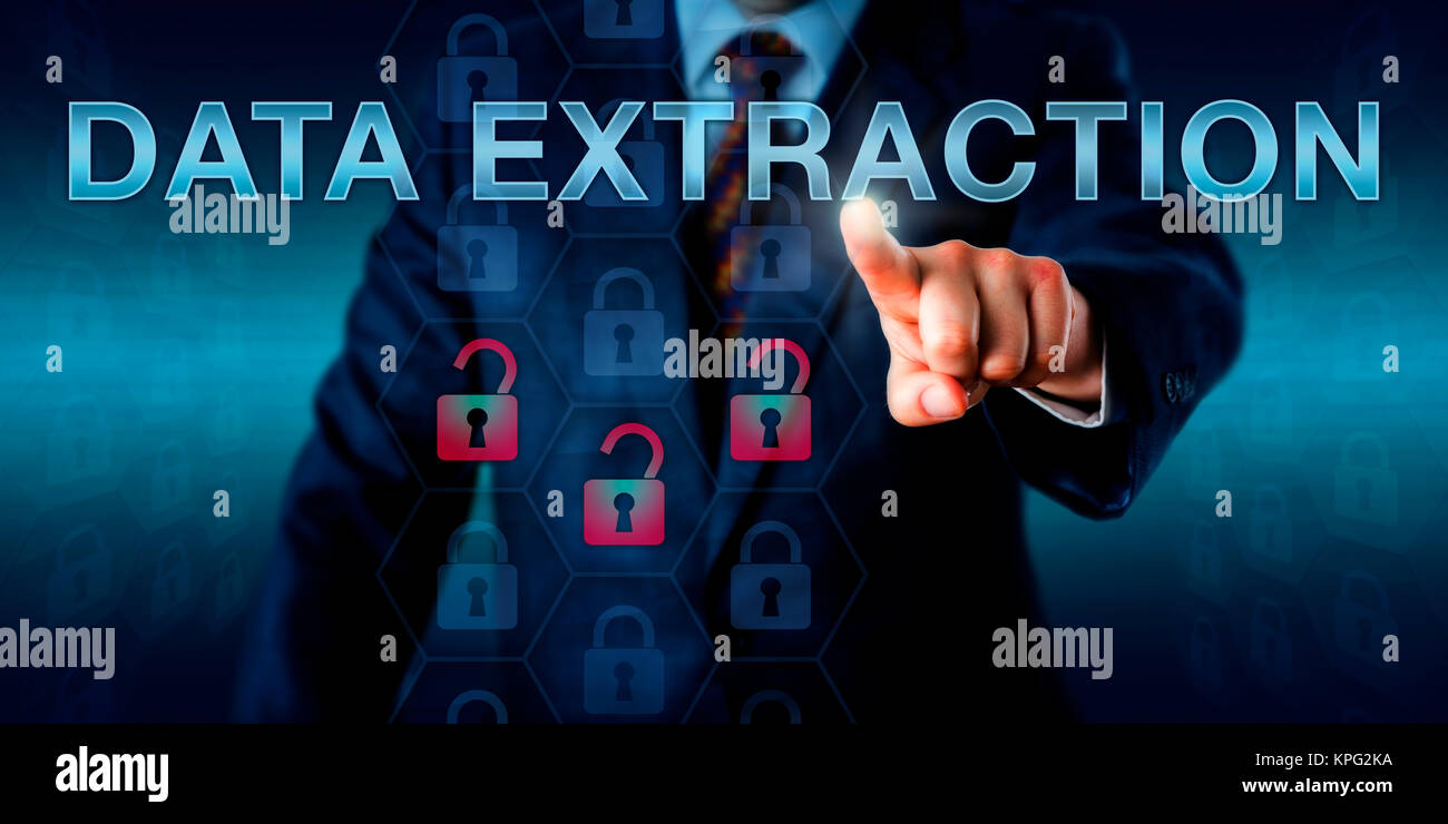 Forensics Expert Pushing DATA EXTRACTION Stock Photo - Alamy