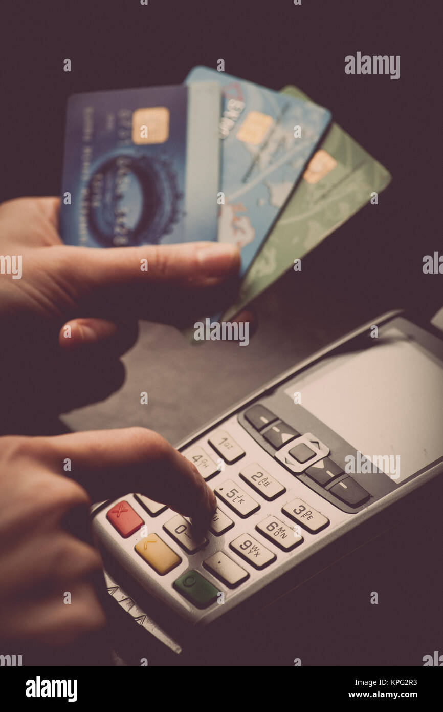 POS and credit cards Stock Photo - Alamy