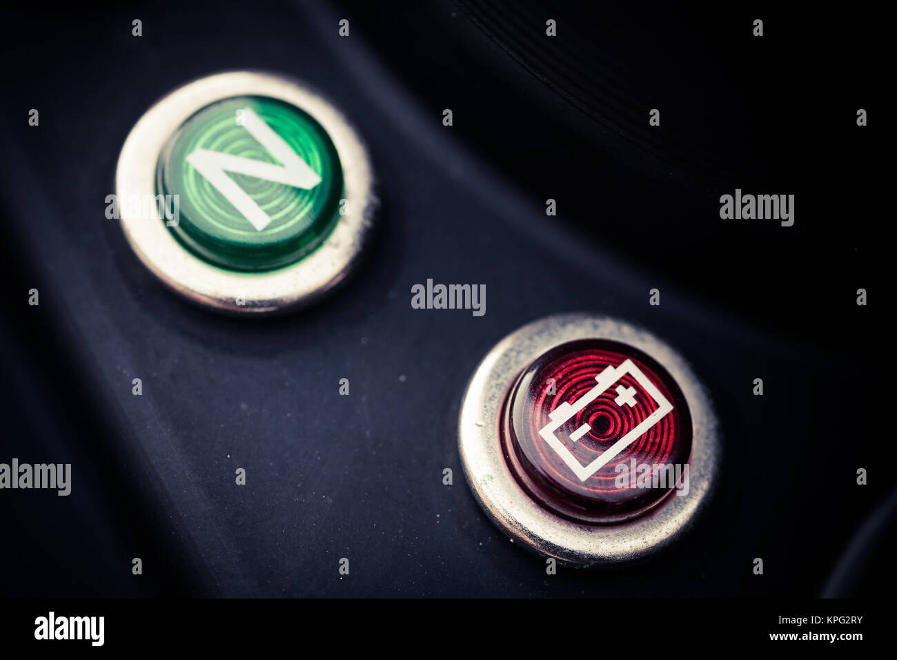Motorcycle battery indicator Stock Photo - Alamy