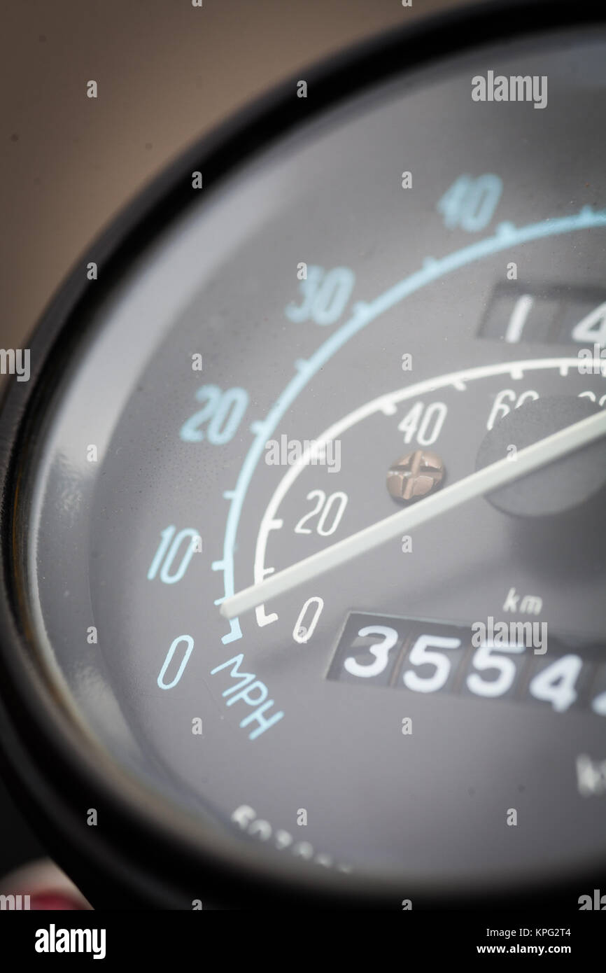 Vintage car speedometer Stock Photo - Alamy