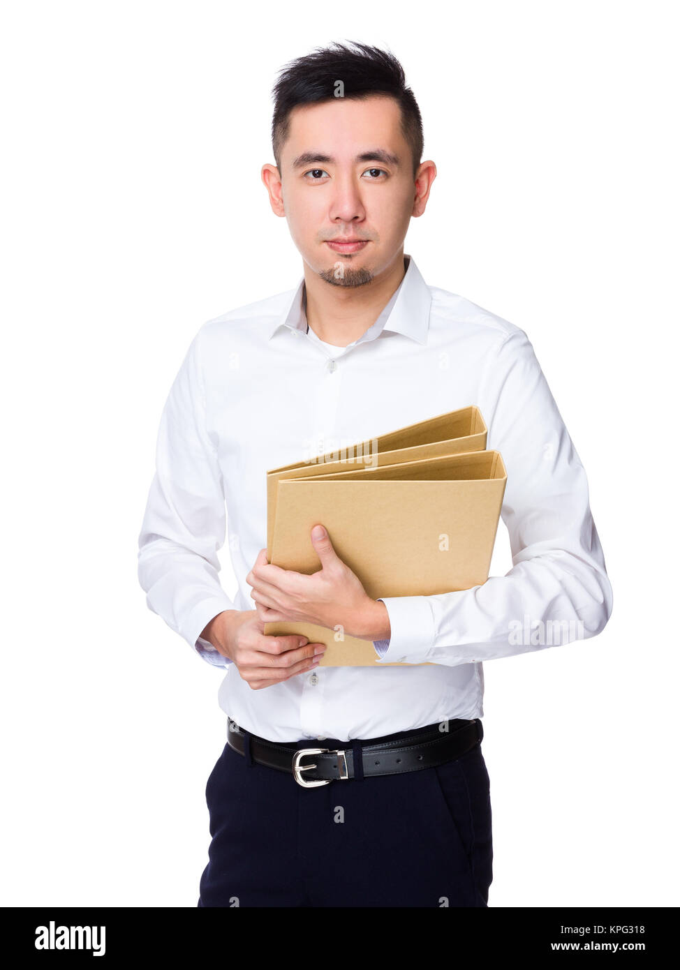 Young Businessman hold with folder Stock Photo - Alamy
