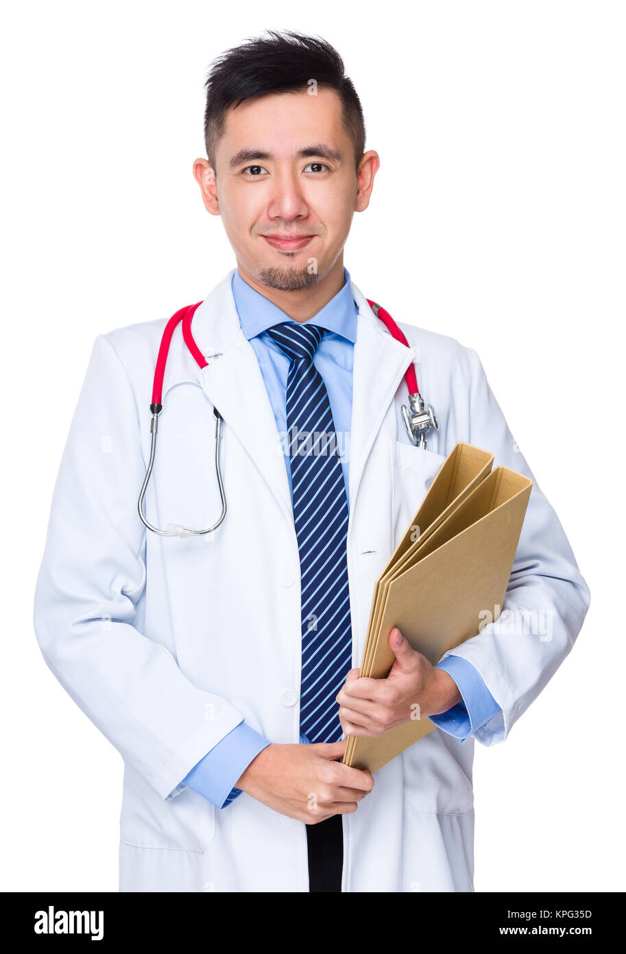 Doctor hold with folder Stock Photo - Alamy