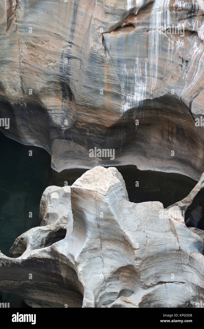 Mpumalanga, South Africa, rock formations at Bourke's Luck Potholes ...