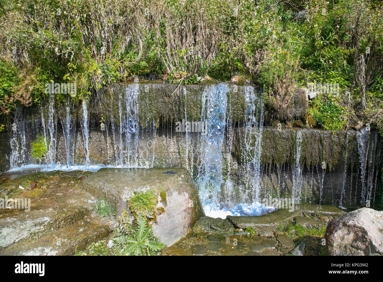 Mountain spring waterfall the azure river. Georgia, Europe Stock Photo ...