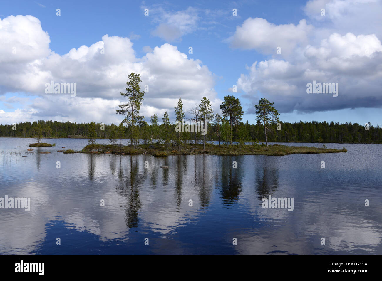 Area around Lake Inari Stock Photo - Alamy