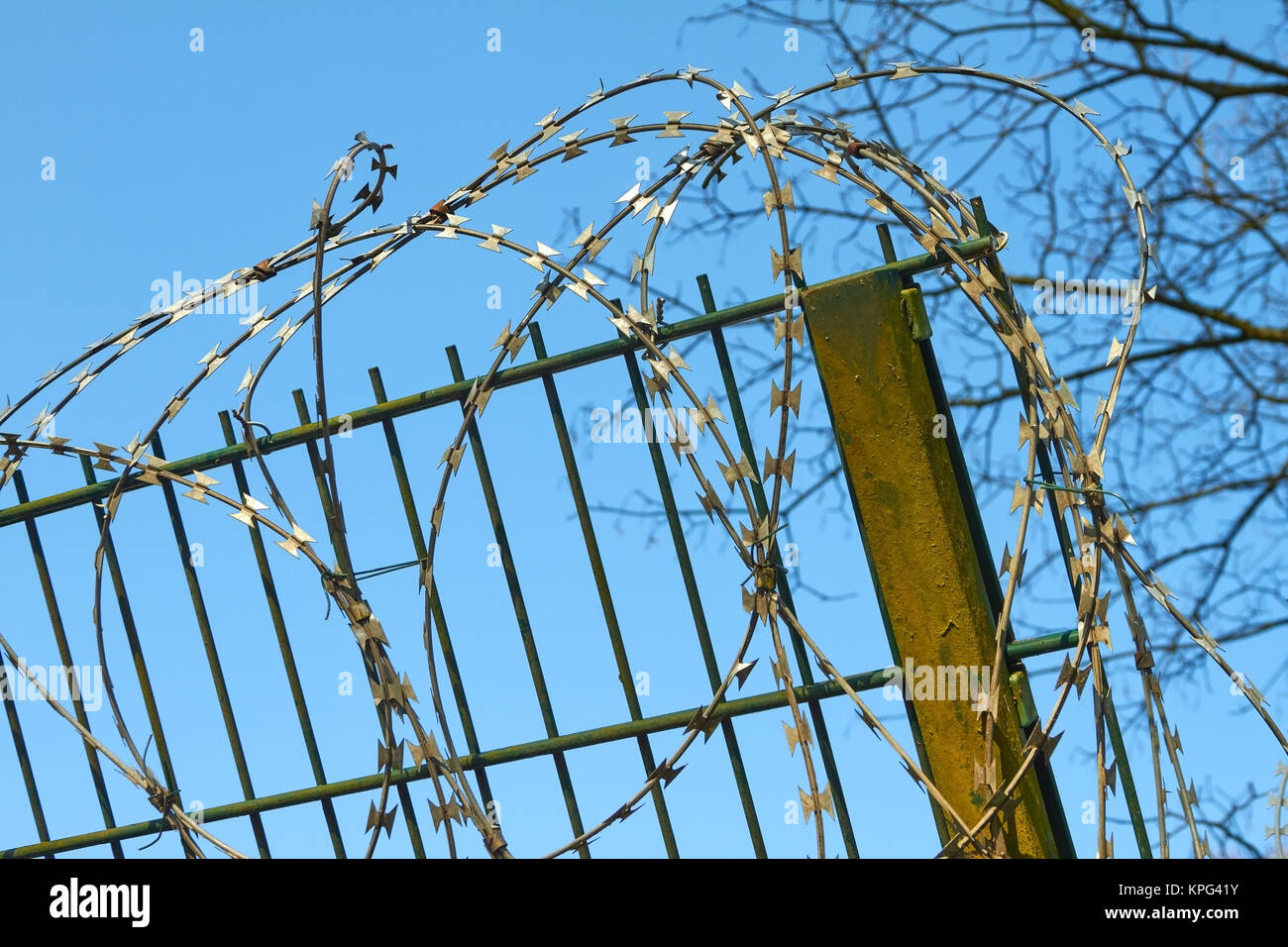 Barbed wire border protection hi-res stock photography and images - Alamy