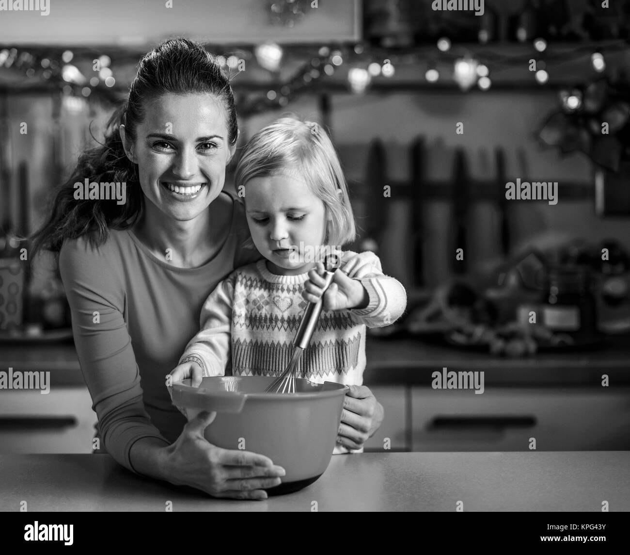 Christmas decoration cookies in Black and White Stock Photos & Images ...