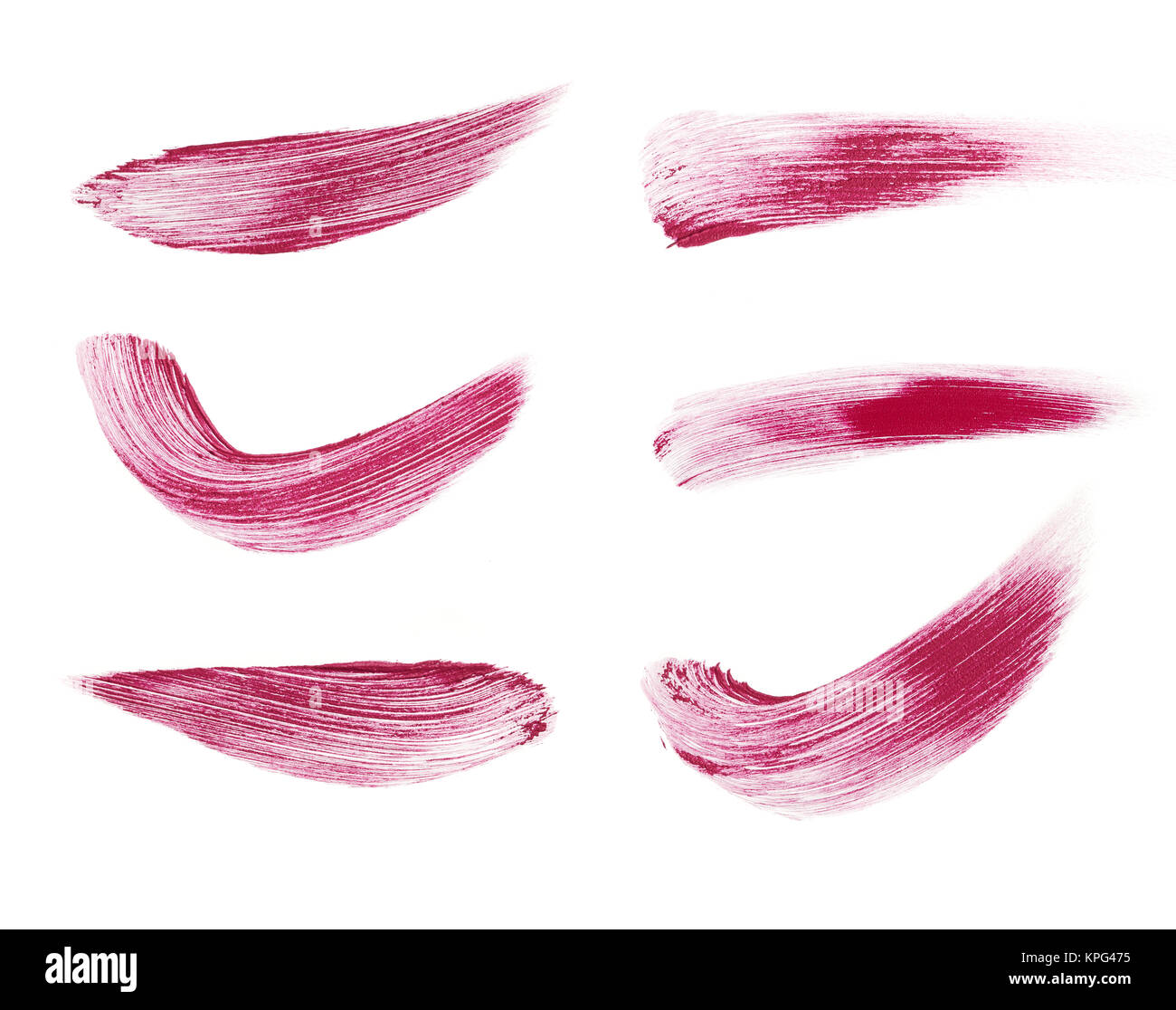 set of smears from various cosmetic products on a white background ...