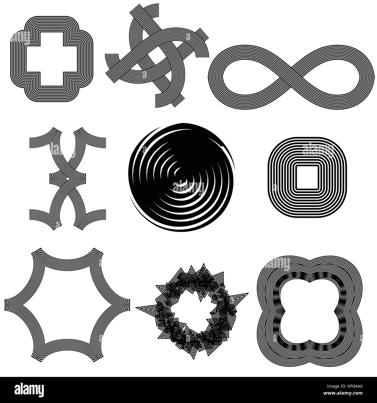 Different shapes line art Black and White Stock Photos & Images - Alamy